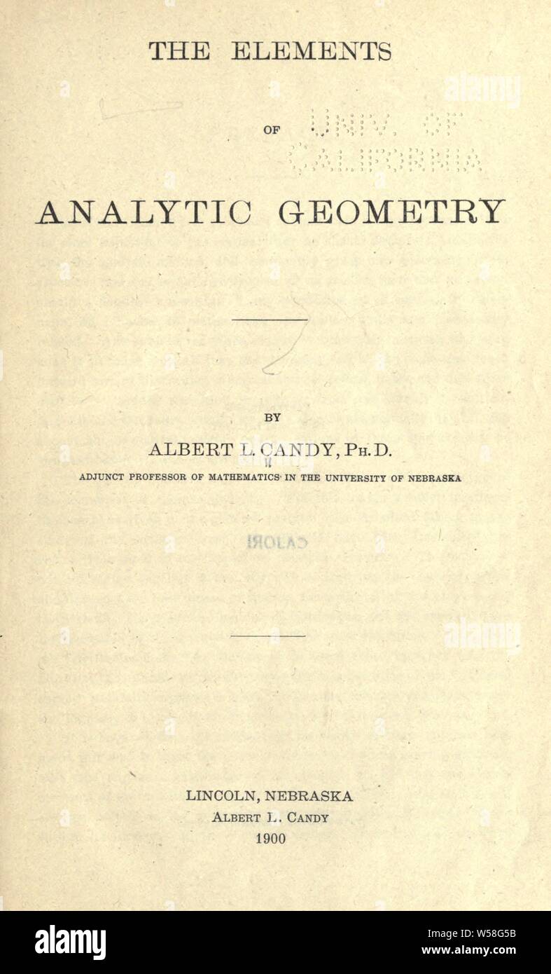 Analytic geometry hi-res stock photography and images - Alamy