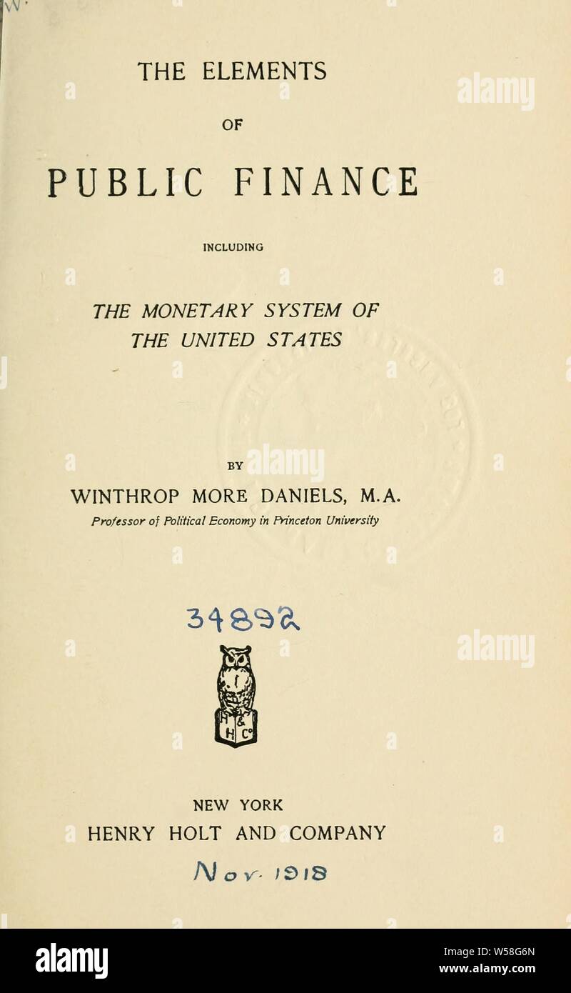 The elements of public finance, including the monetary system of the ...