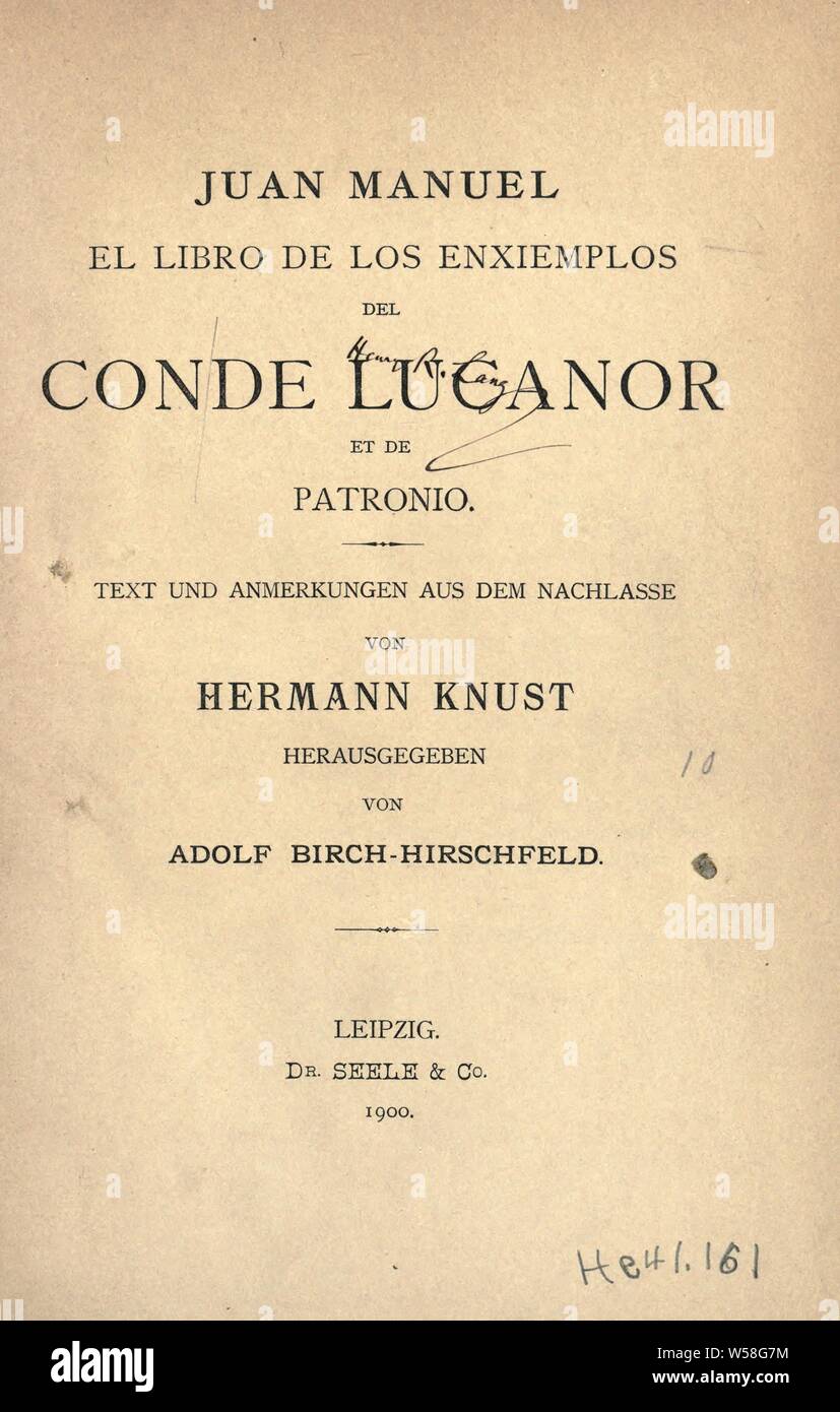 El libro de los enxiemplos del conde Lucanor et de Patronio : Juan ...