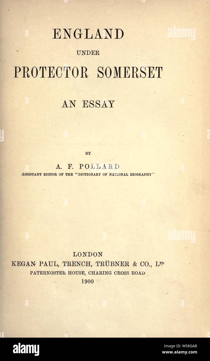 England under Protector Somerset; : Pollard, A. F. (Albert Frederick ...