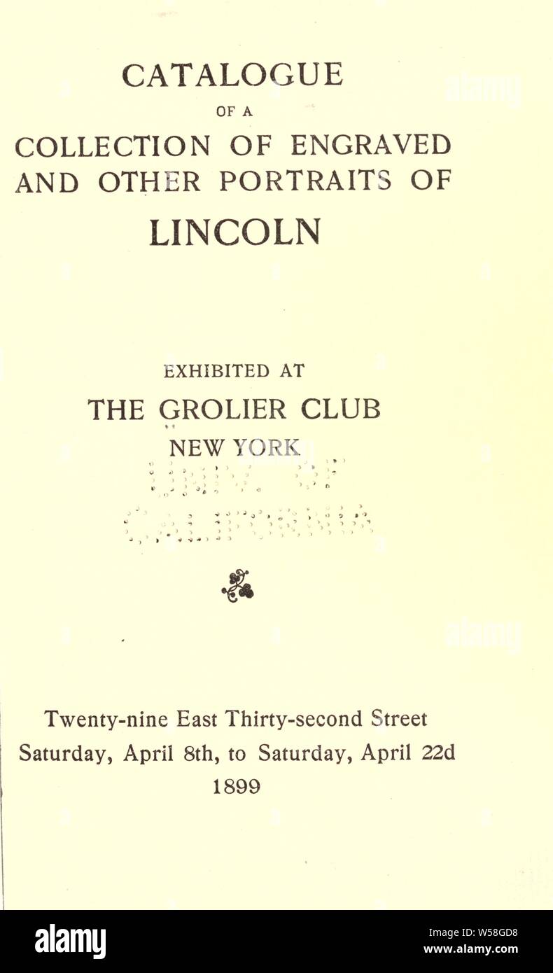 Grolier club 1899 hi-res stock photography and images - Alamy