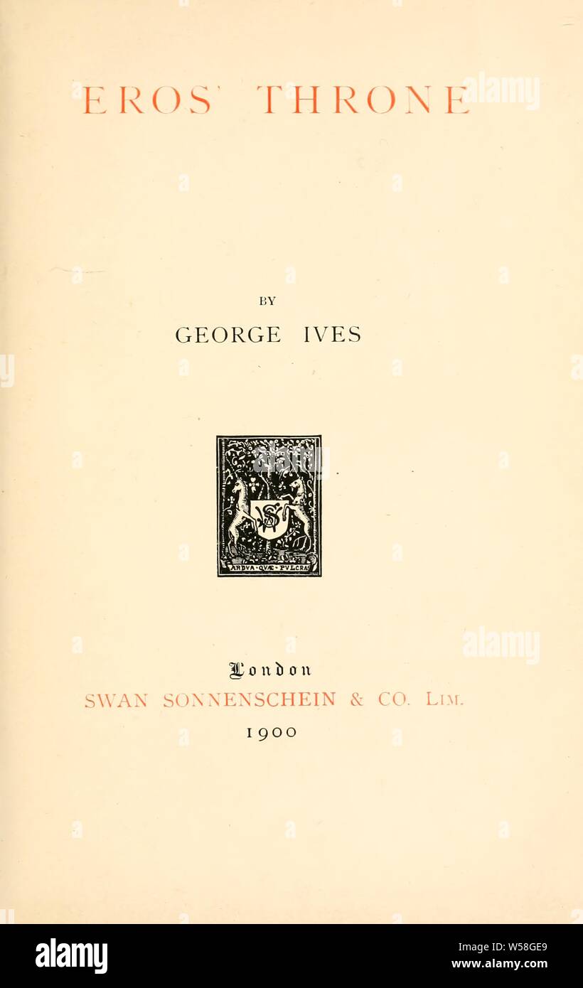 Eros' throne : Ives, George, 1867-1950 Stock Photo - Alamy