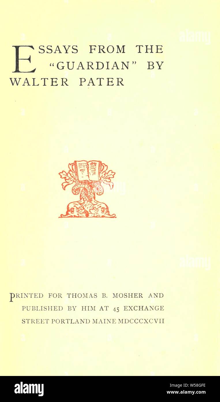 Walter pater hi-res stock photography and images - Alamy