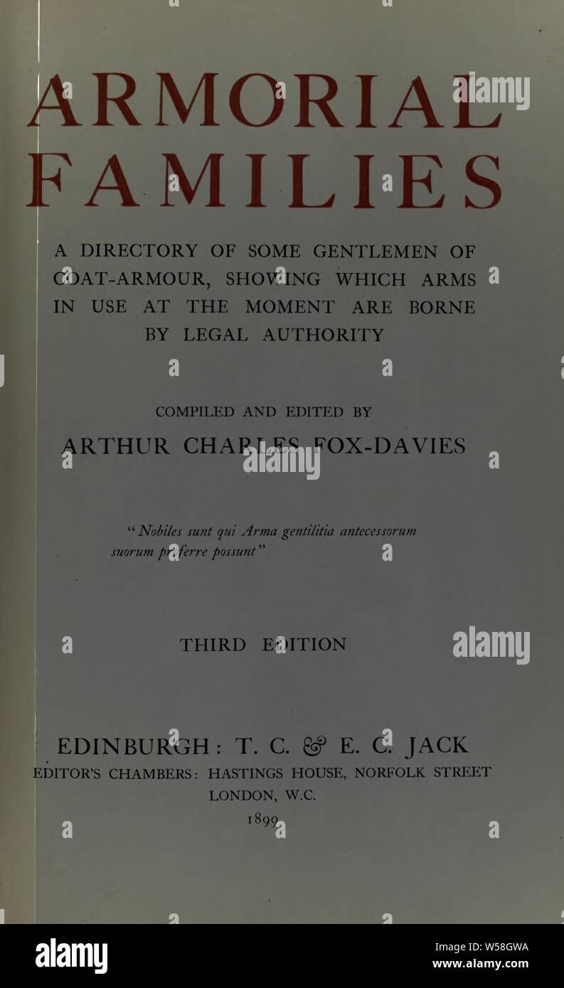 Armorial families; a directory of some gentlemen of coat-armour ...