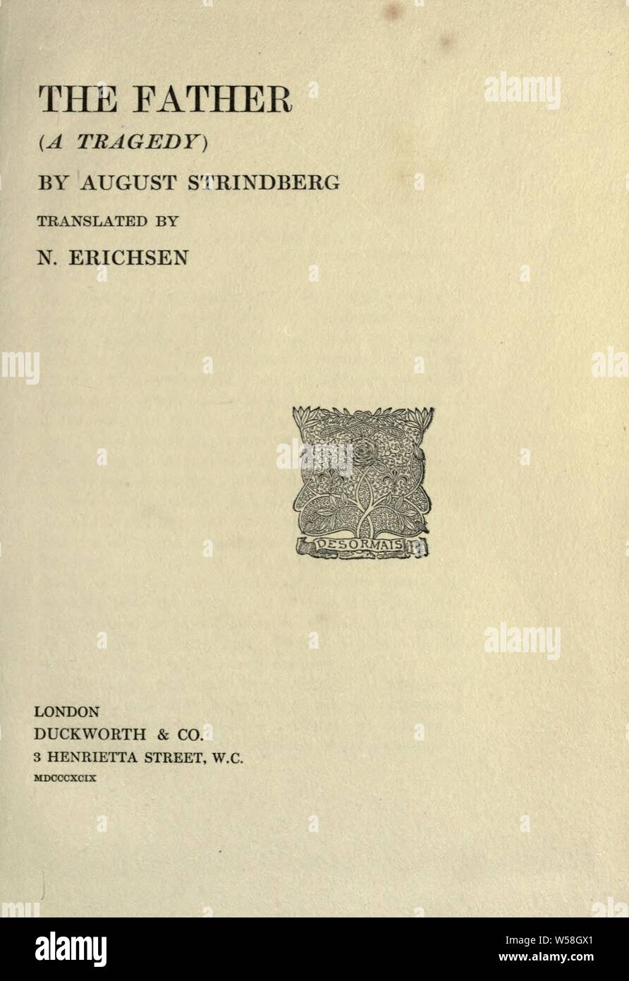 The father (a tragedy) : Strindberg, August, 1849-1912 Stock Photo - Alamy