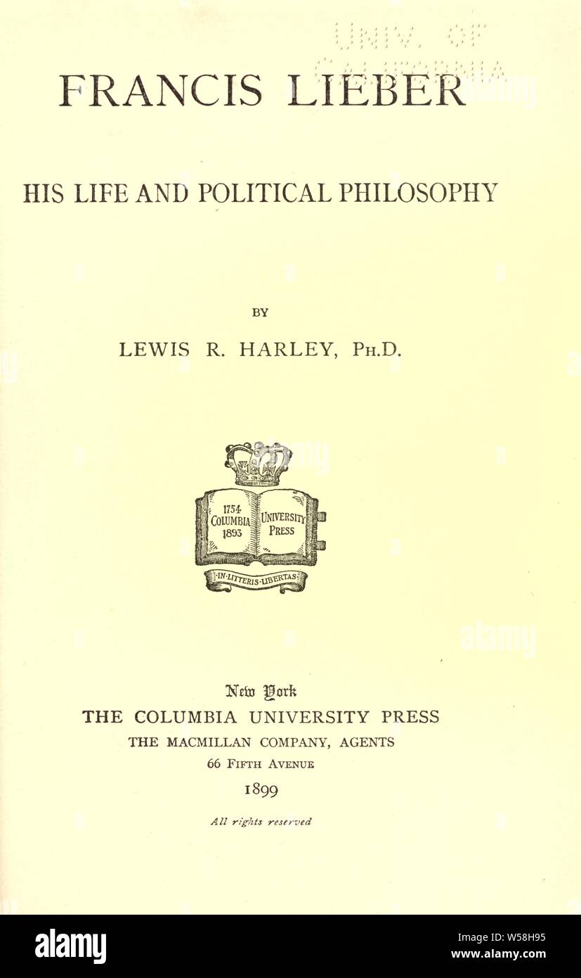 Francis lieber hi-res stock photography and images - Alamy