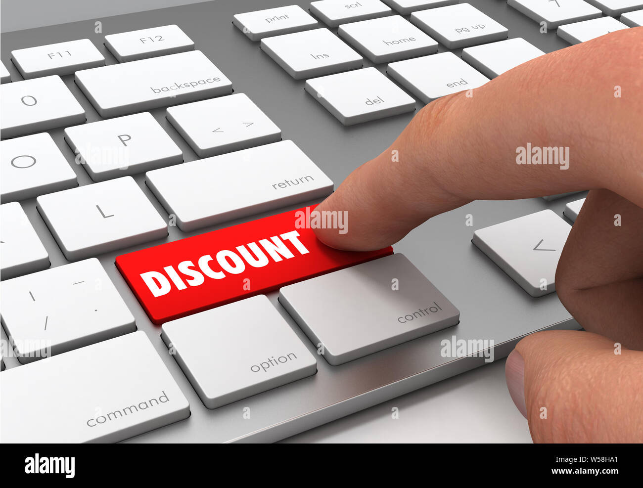 discount push button concept 3d illustration isolated Stock Photo - Alamy