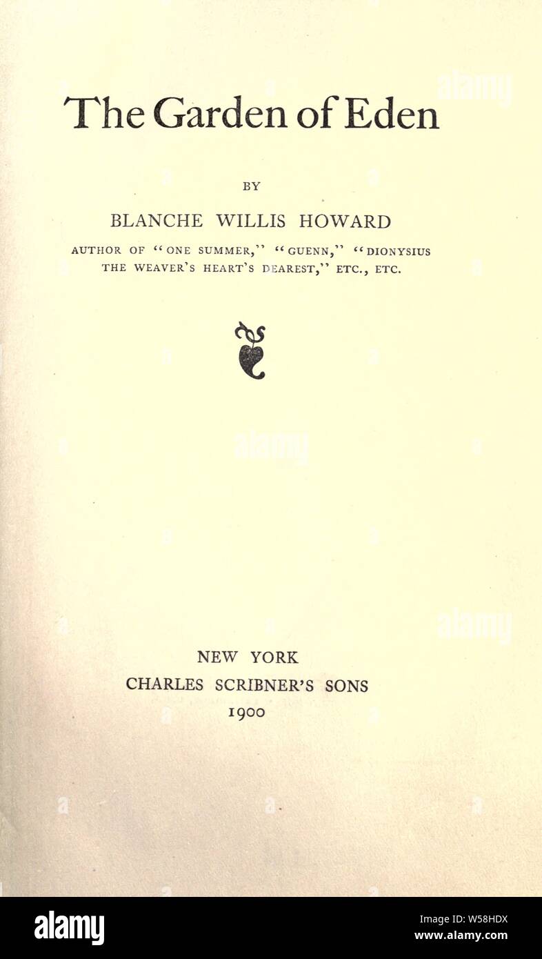 The garden of Eden : Howard, Blanche Willis, 1847-1898 Stock Photo - Alamy