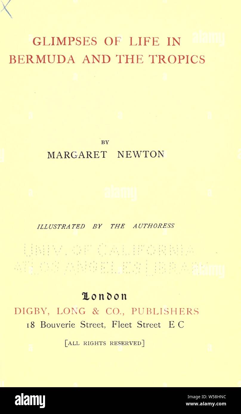 Glimpses of life in Bermuda and the tropics : Newton, Margaret Stock ...