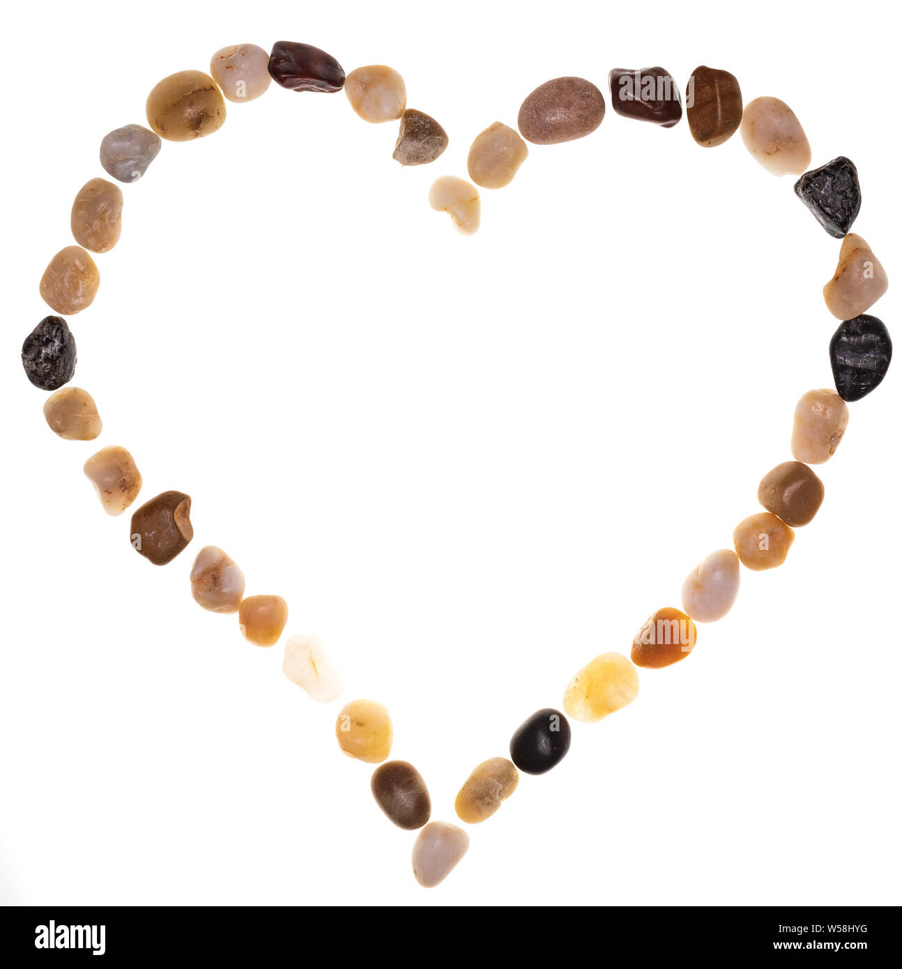 Beautiful handmade heart with stones (boulders). Isolated on white ...