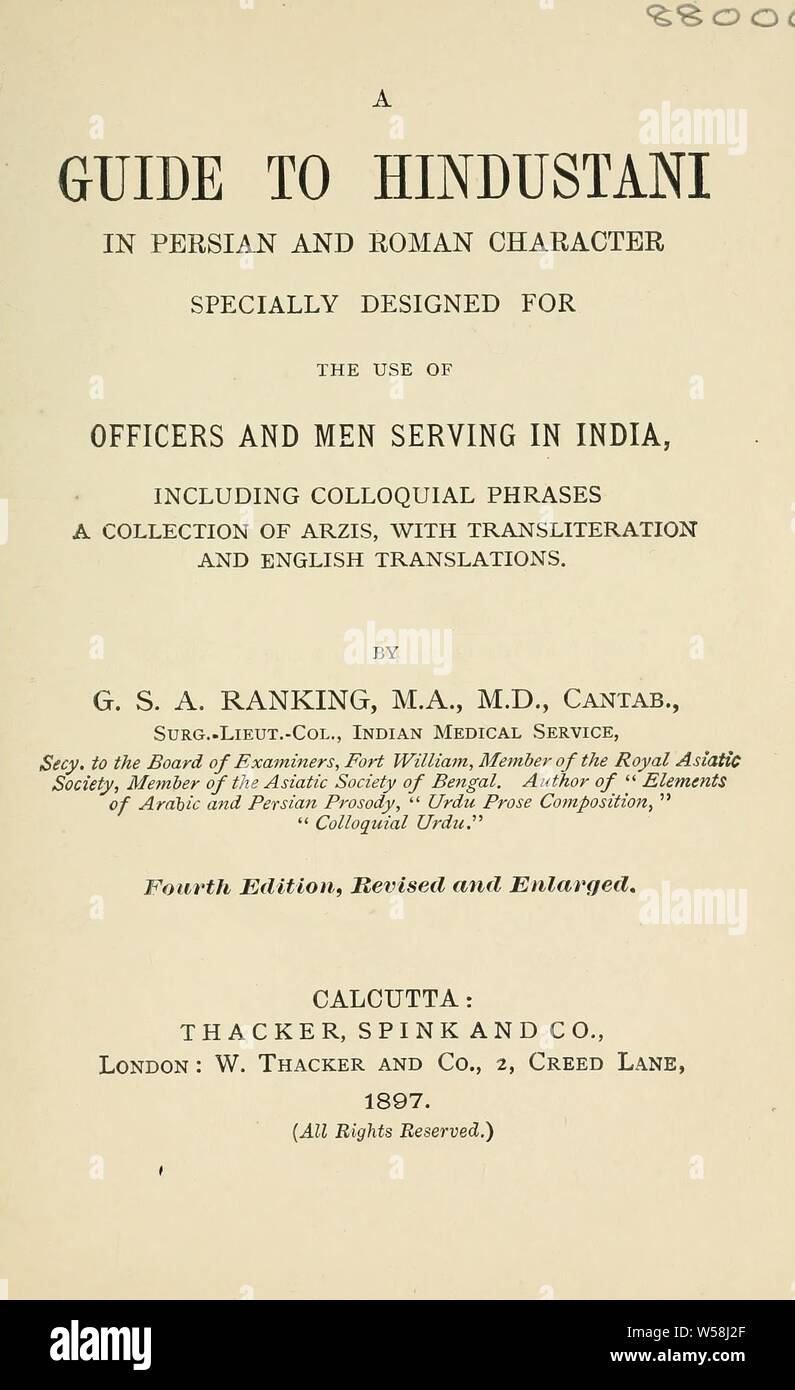 A guide to Hindustani in Persian and Roman character : specially ...