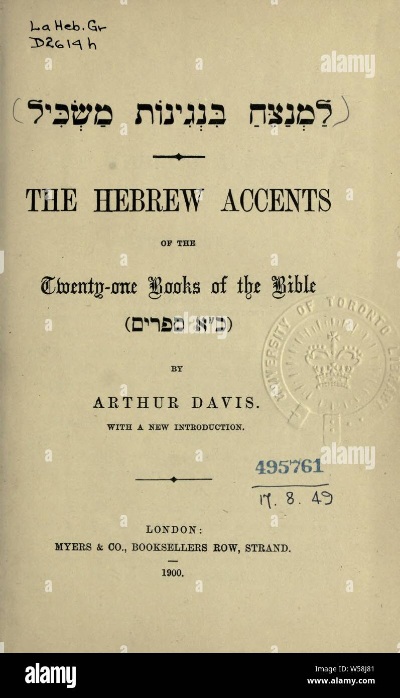 The Hebrew accents of the twenty-one Books of the Bible ([KA Sefarim ...