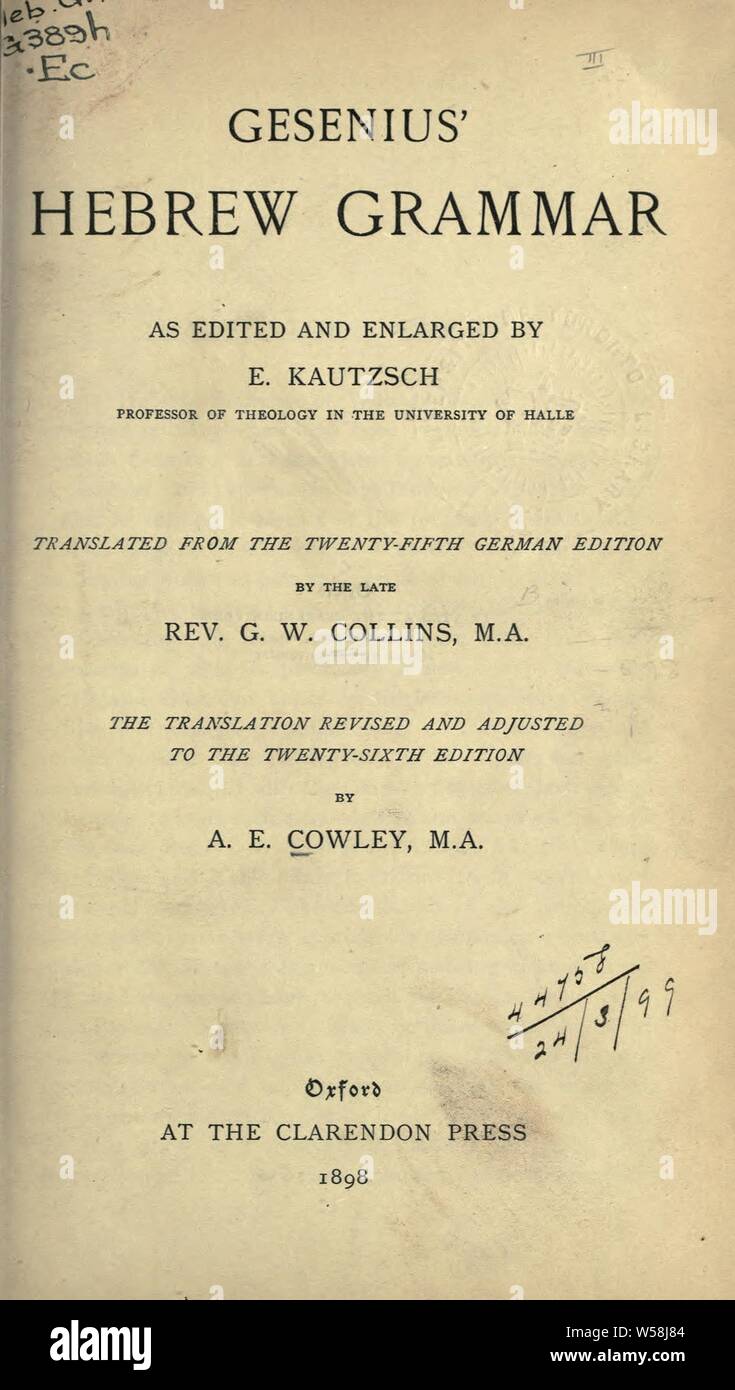 Gesenius hi-res stock photography and images - Alamy