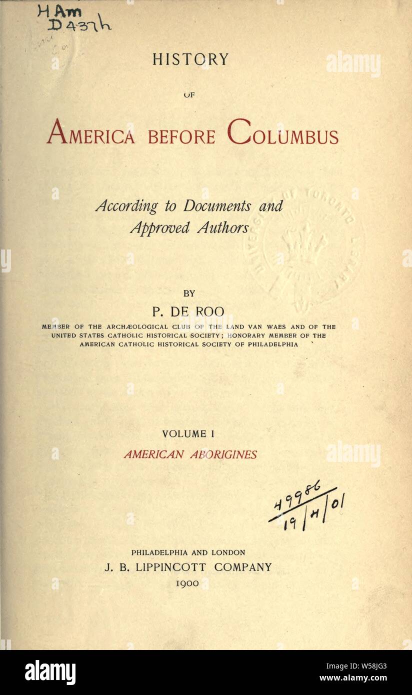 History of America before Columbus, according to documents and approved ...