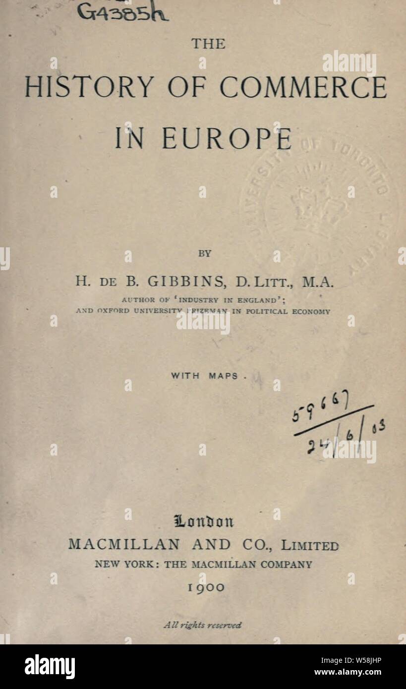 The history of commerce in Europe : Gibbins, Henry de Beltgens, 1865 ...