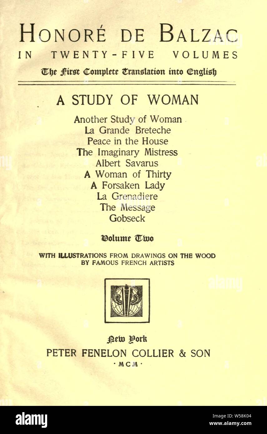 Honoré de Balzac in twenty-five volumes : the first complete ...