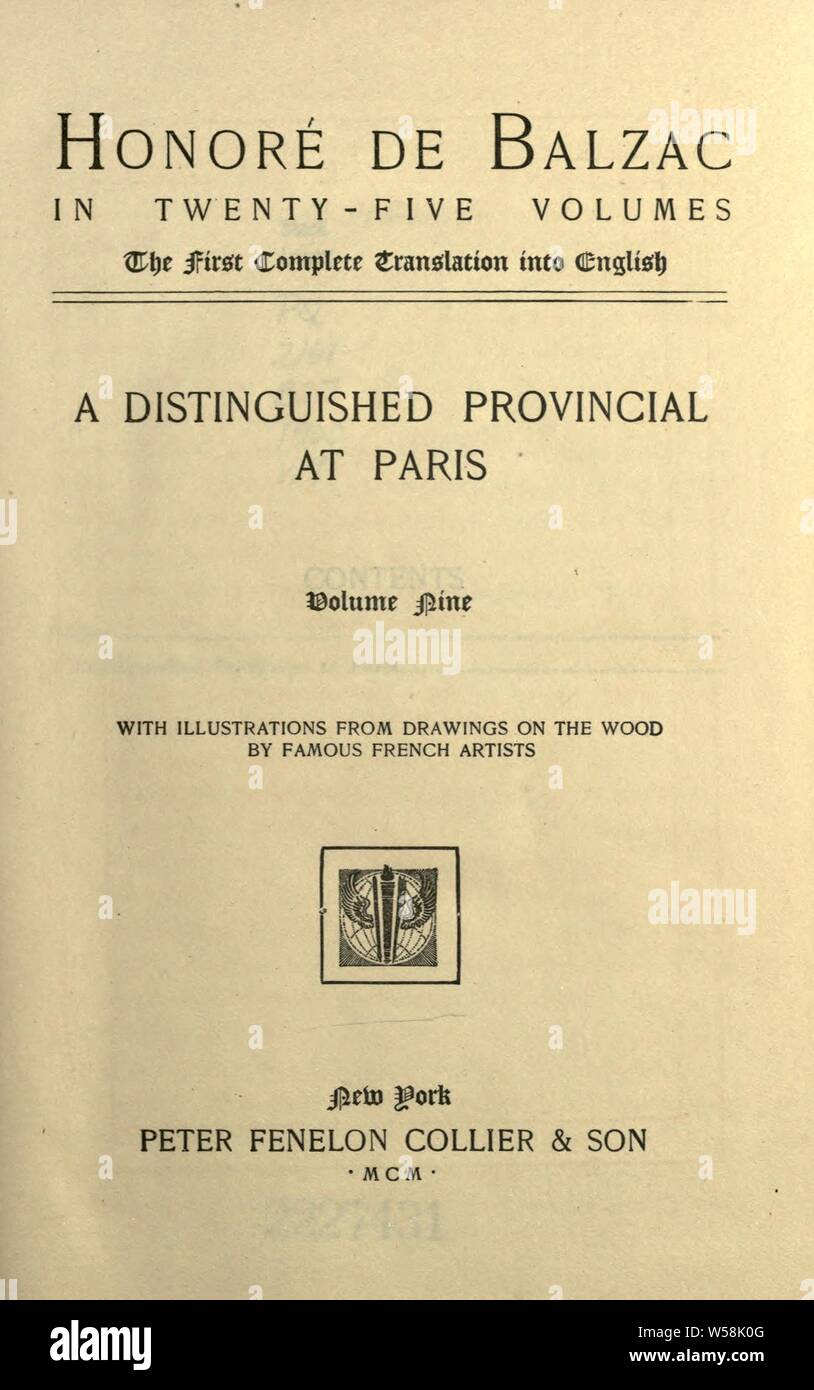 Honoré de Balzac in twenty-five volumes : the first complete ...