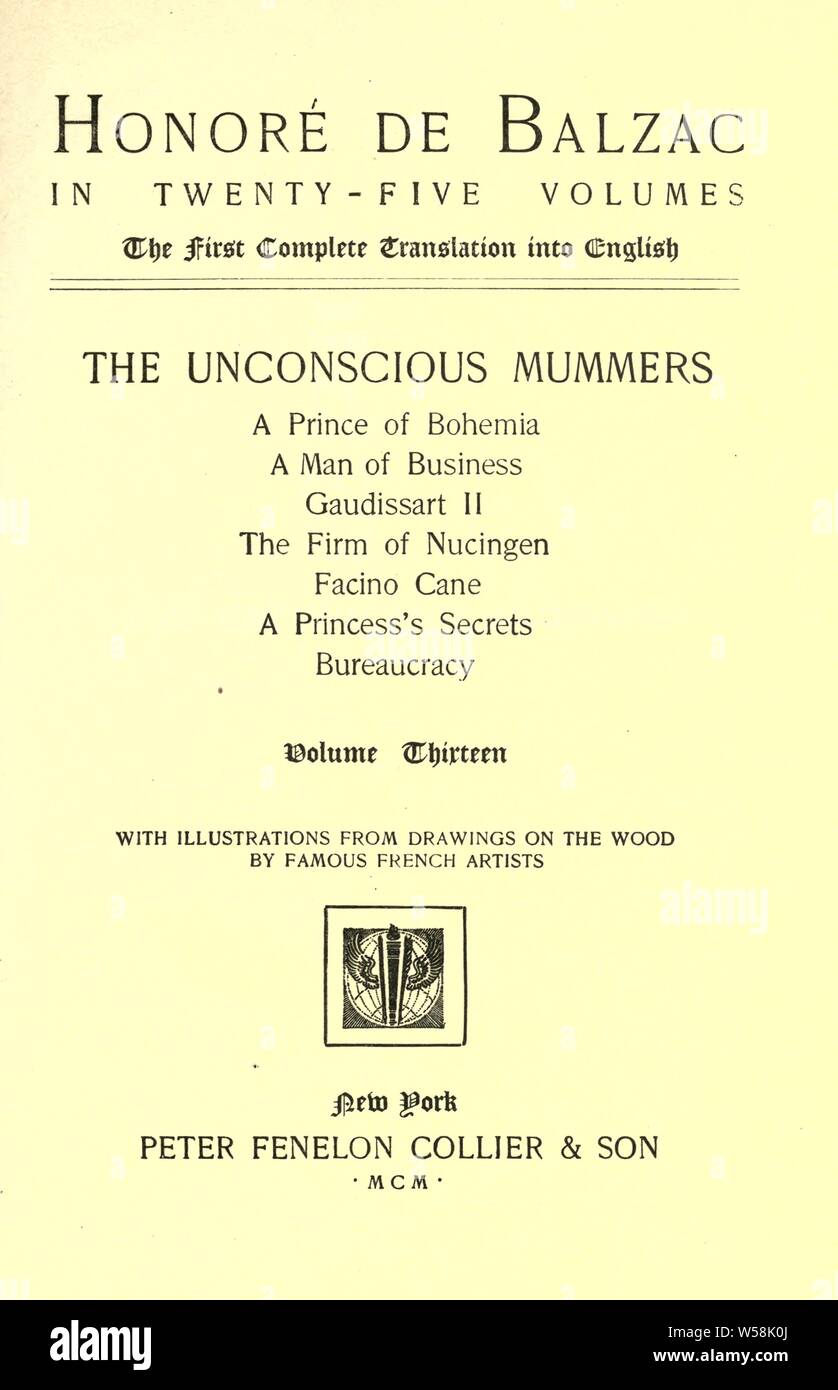 Honoré de Balzac in twenty-five volumes : the first complete ...