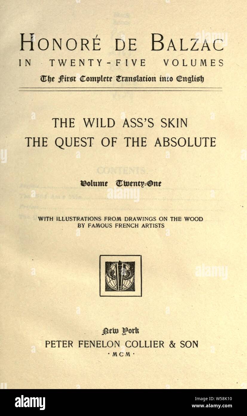Honoré de Balzac in twenty-five volumes : the first complete ...
