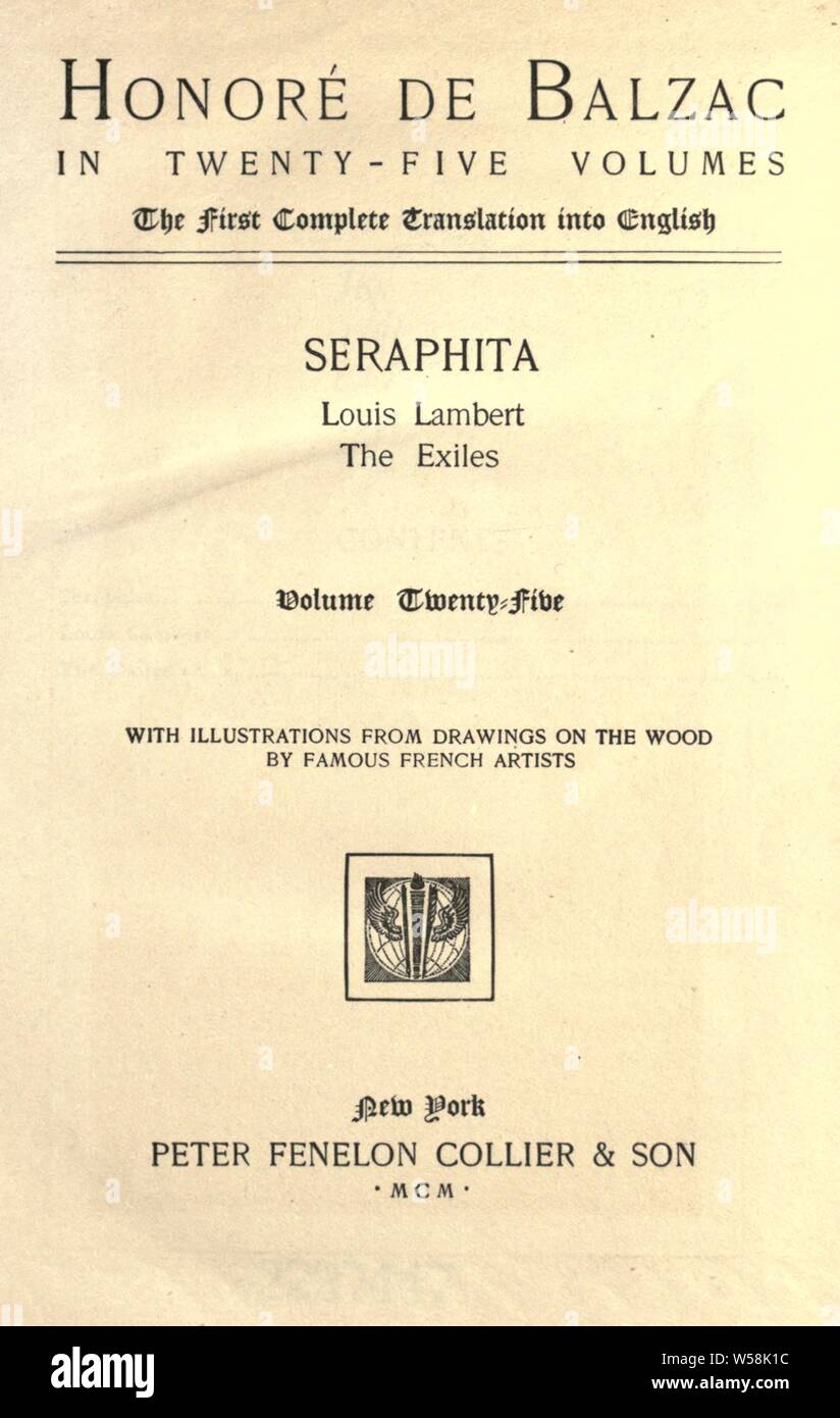 Honoré de Balzac in twenty-five volumes : the first complete ...