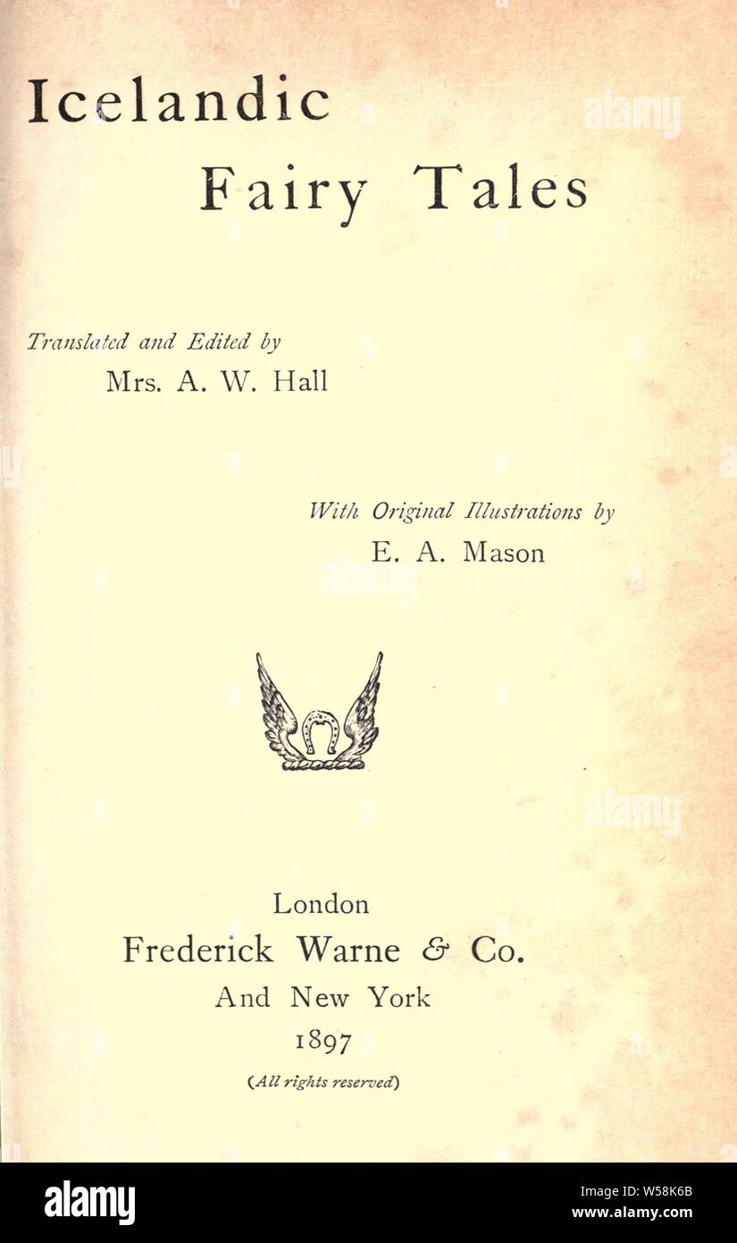 Icelandic fairy tales; : Hall, Angus W., Mrs Stock Photo - Alamy