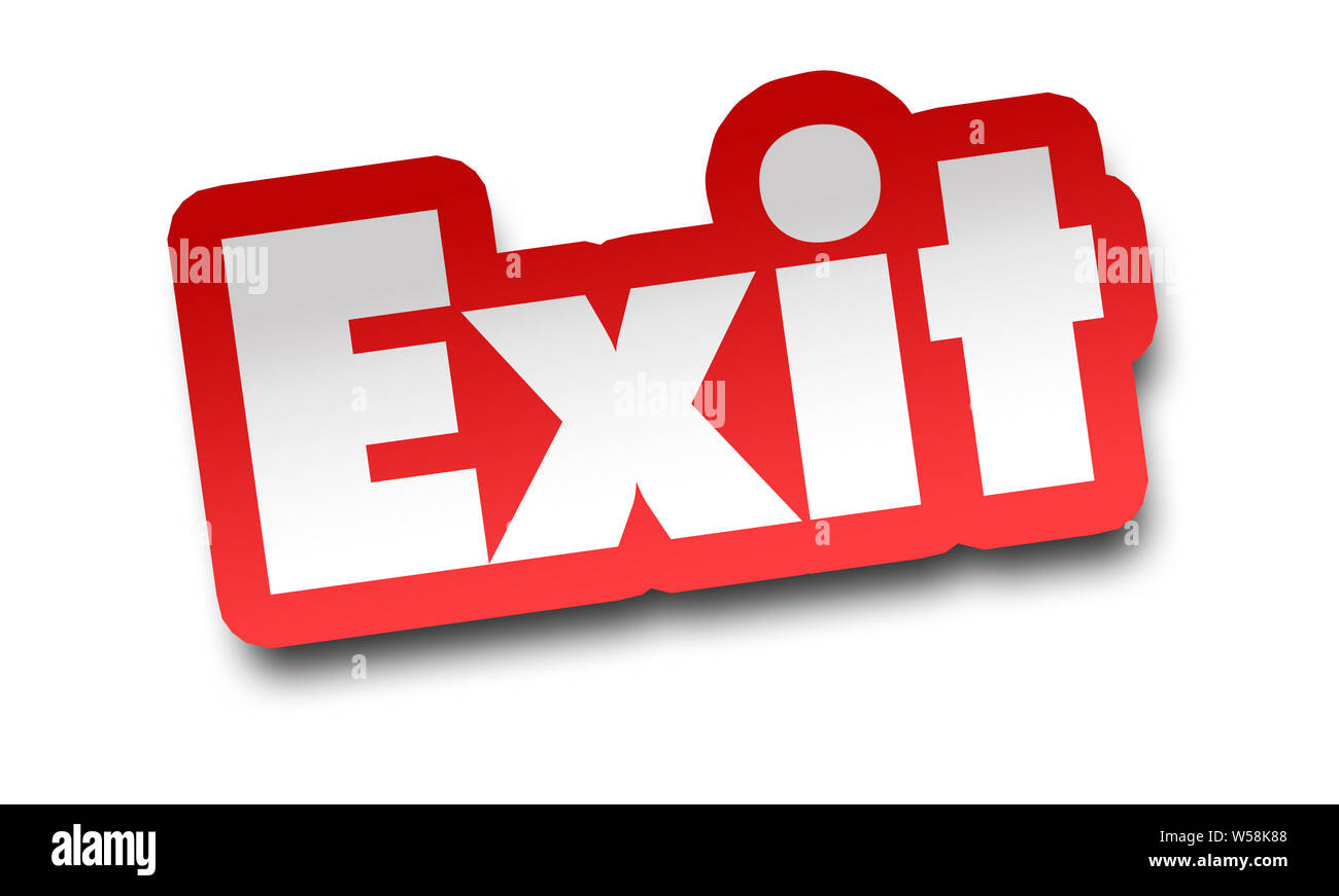 exit concept 3d illustration isolated on white background Stock Photo ...