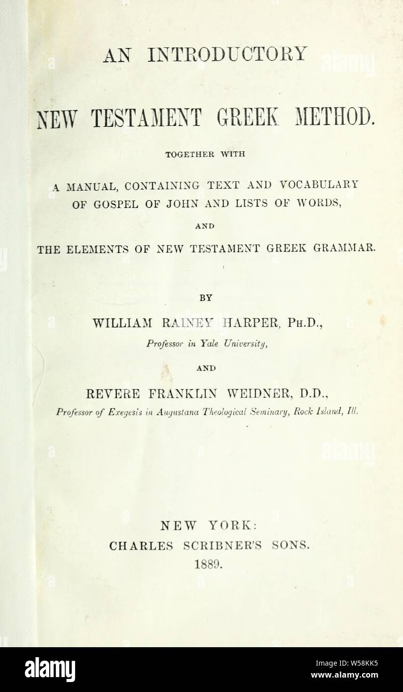 New testament greek grammar hi-res stock photography and images - Alamy