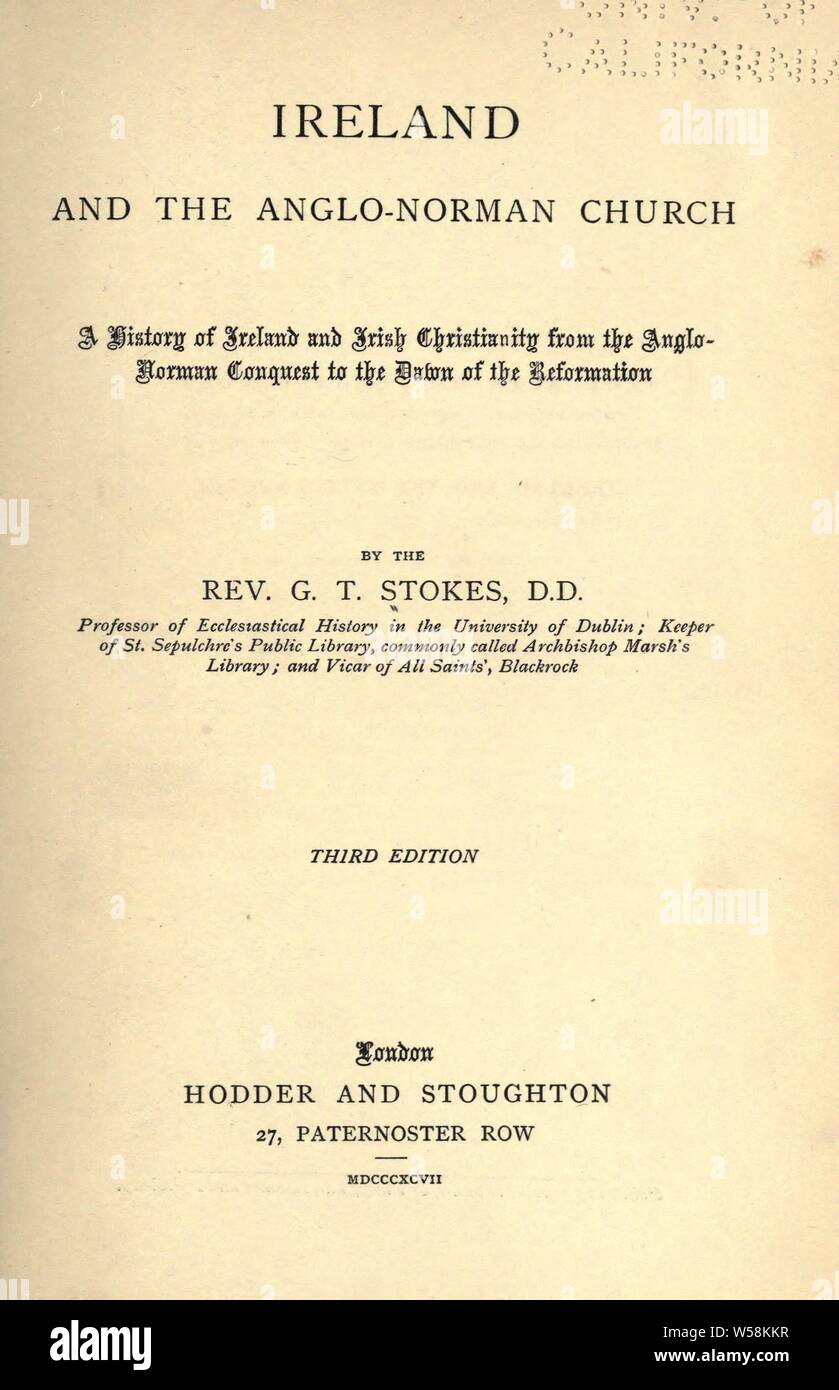Ireland and the Anglo-Norman church; a history of Ireland and Irish ...