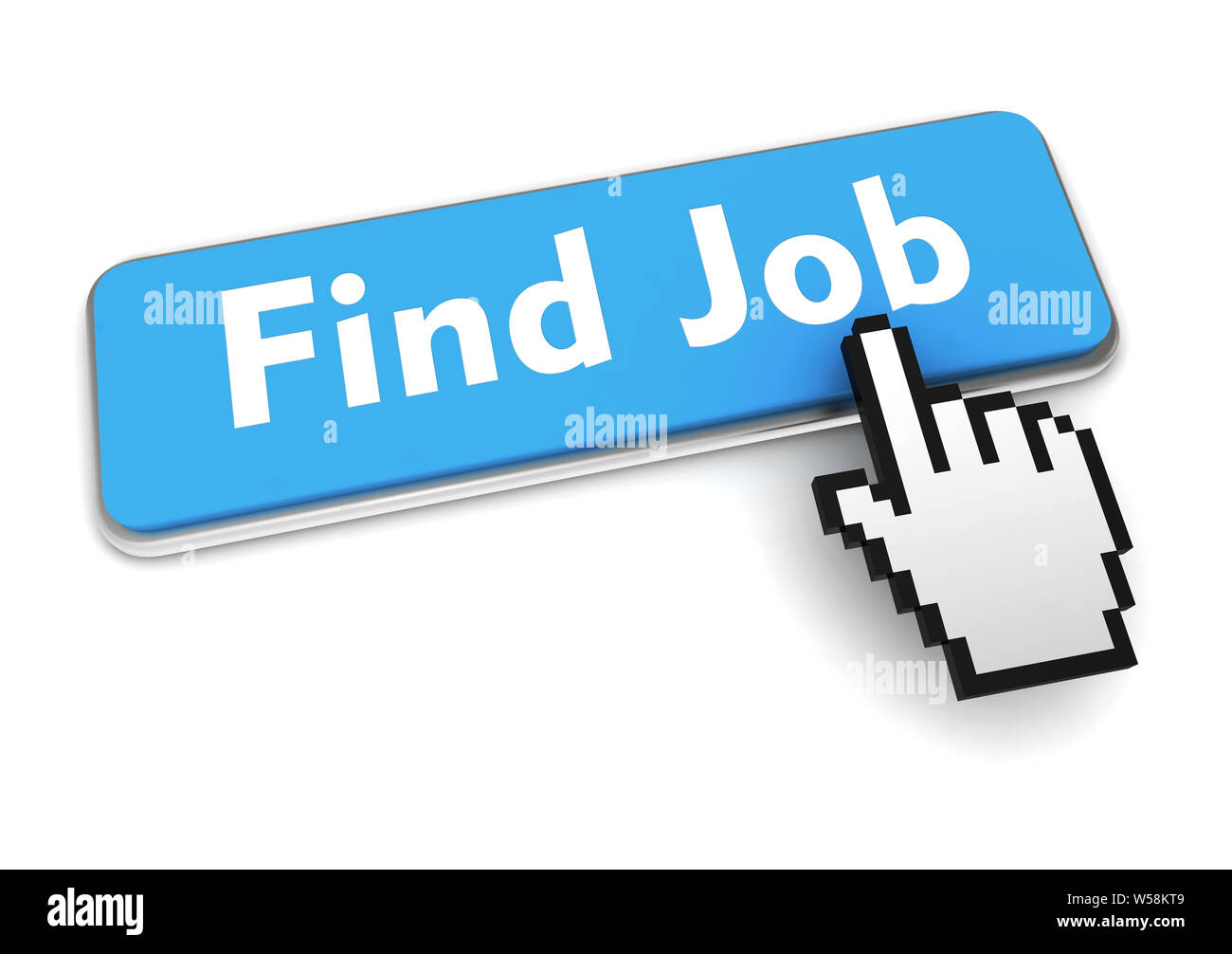find job push button concept 3d illustration isolated Stock Photo - Alamy