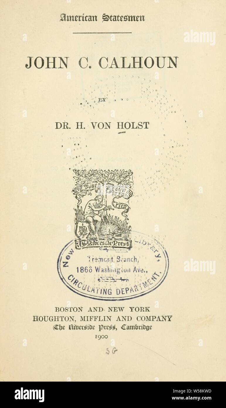 John C. Calhoun High Resolution Stock Photography and Images - Alamy