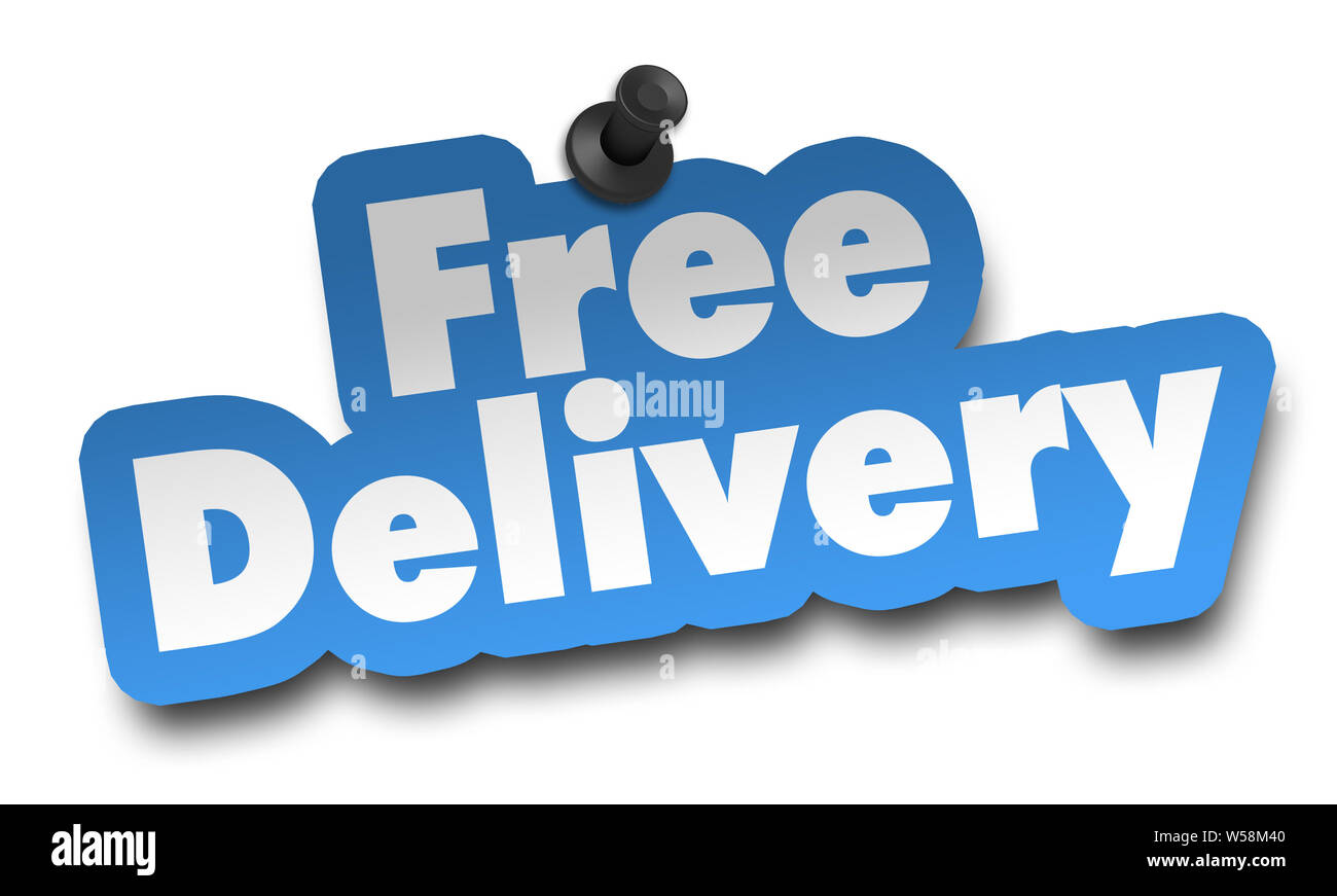 free delivery concept 3d illustration isolated on white background ...