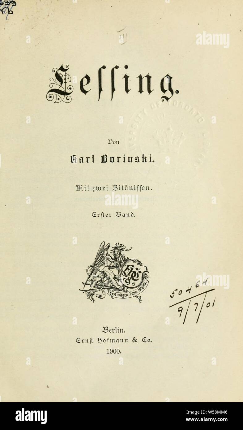 Lessing hi-res stock photography and images - Alamy