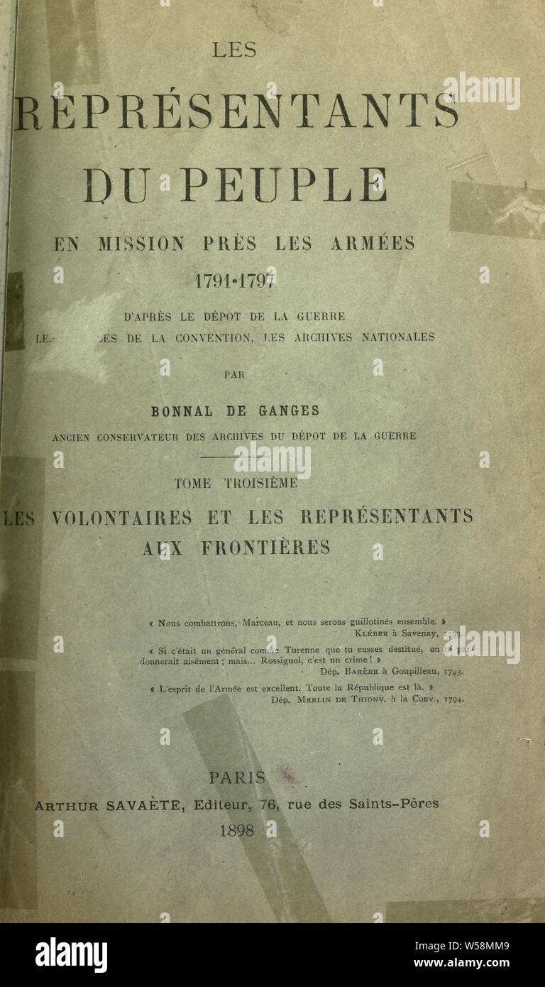 Les representants du peuple en mission pres les armees hi-res stock ...