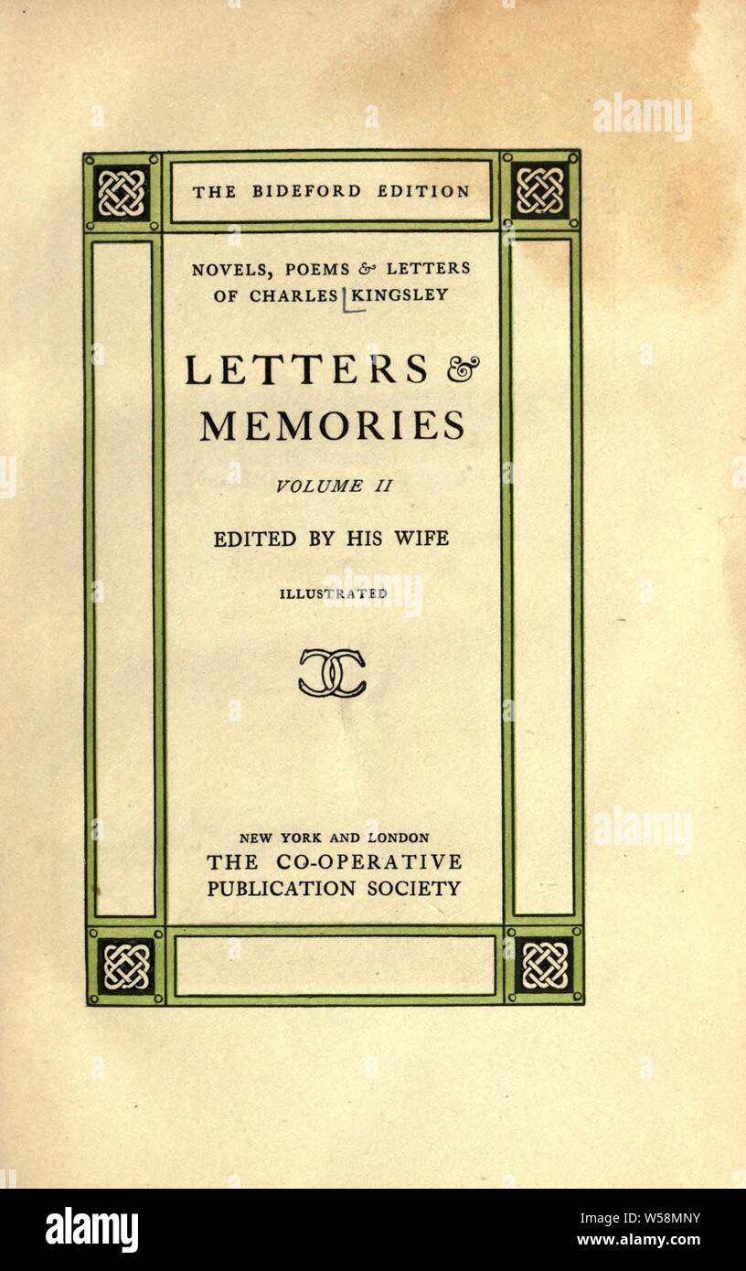 Letters and memories : Kingsley, Charles, 1819-1875 Stock Photo - Alamy