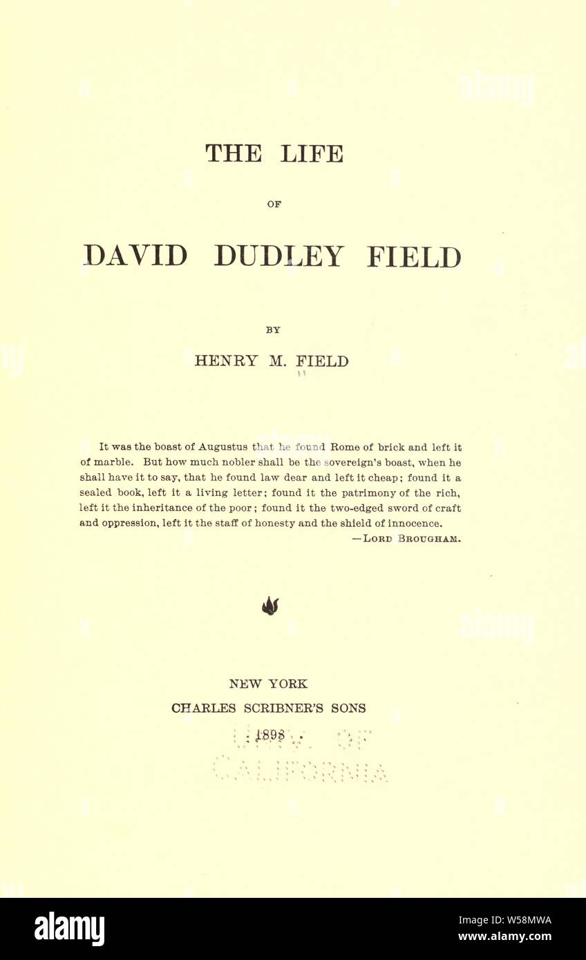 David dudley field hi-res stock photography and images - Alamy