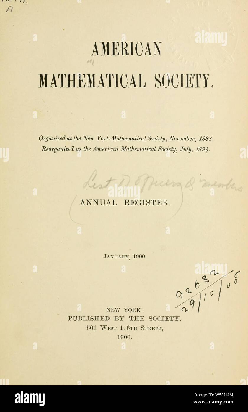 American mathematical society hi-res stock photography and images - Alamy