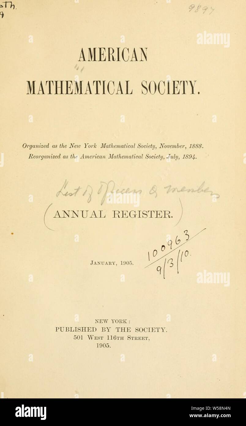 American mathematical society hi-res stock photography and images - Alamy