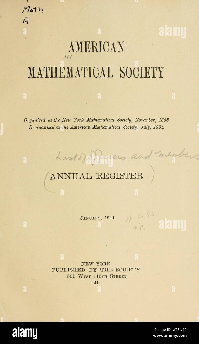 American Mathematical Society High Resolution Stock Photography and ...