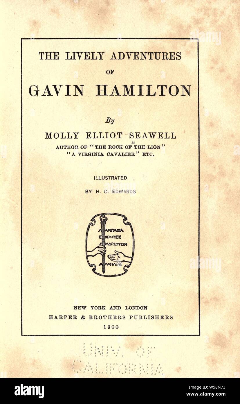 The lively adventures of Gavin Hamilton : Seawell, Molly Elliot, 1860 ...