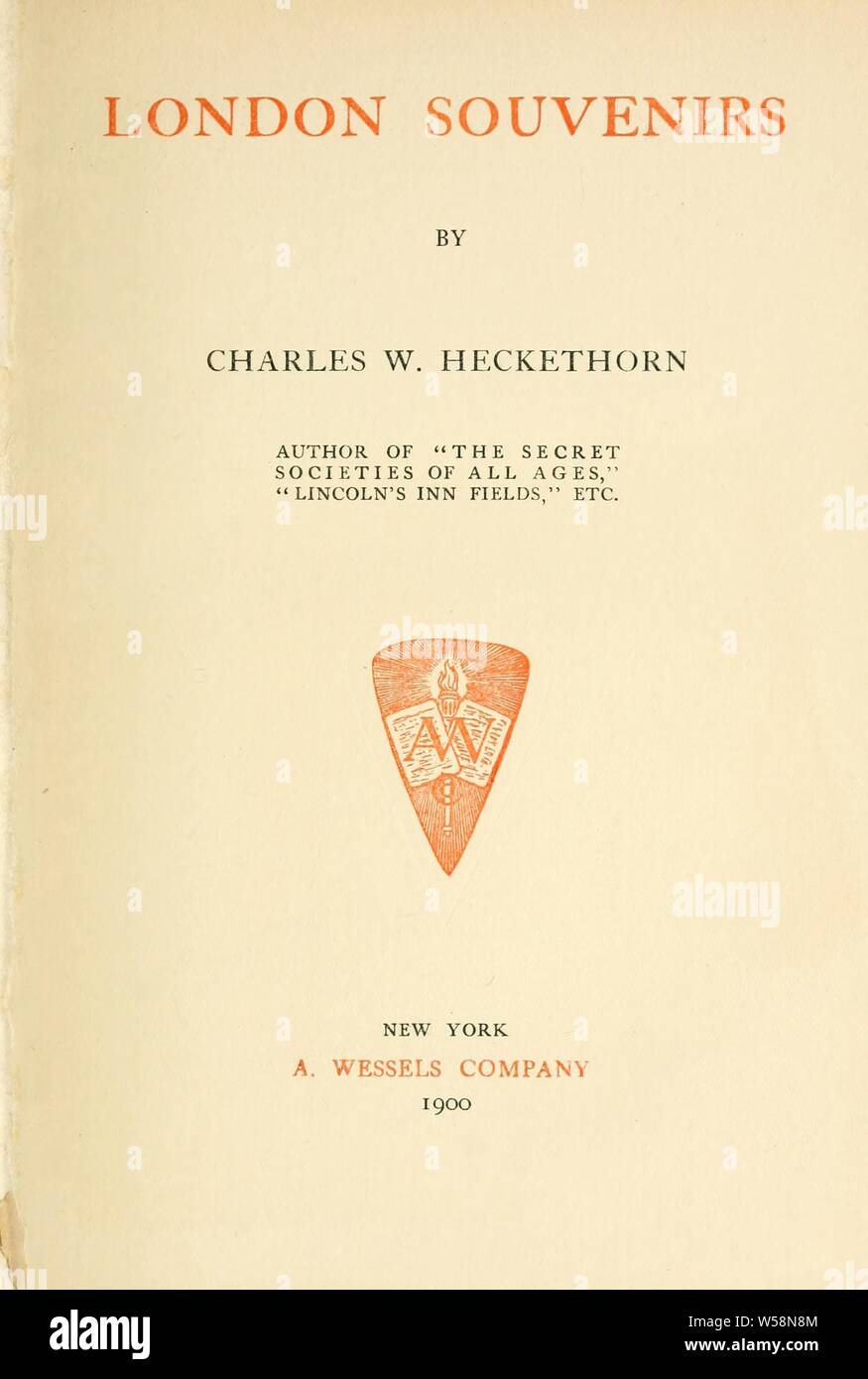 London souvenirs : Heckethorn, Charles William Stock Photo - Alamy