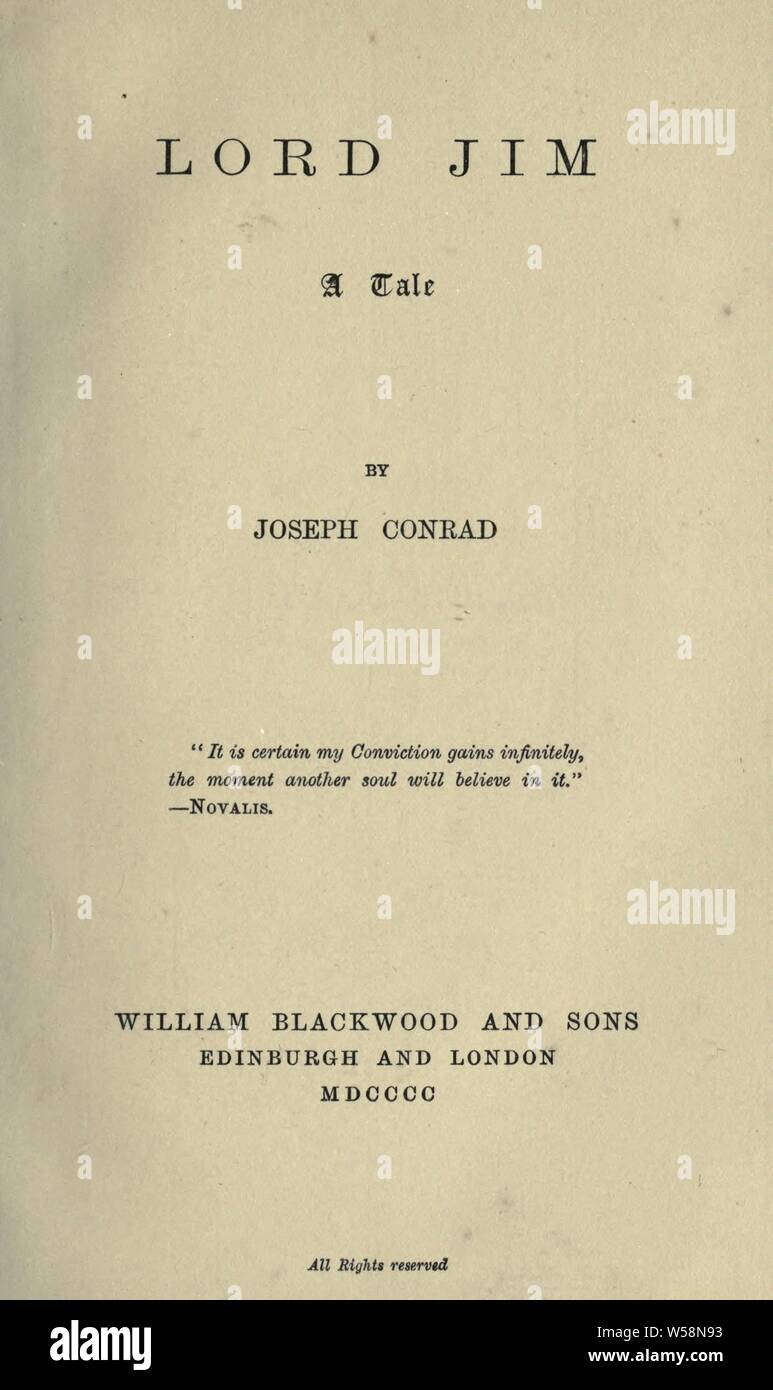 Lord jim conrad hi-res stock photography and images - Alamy