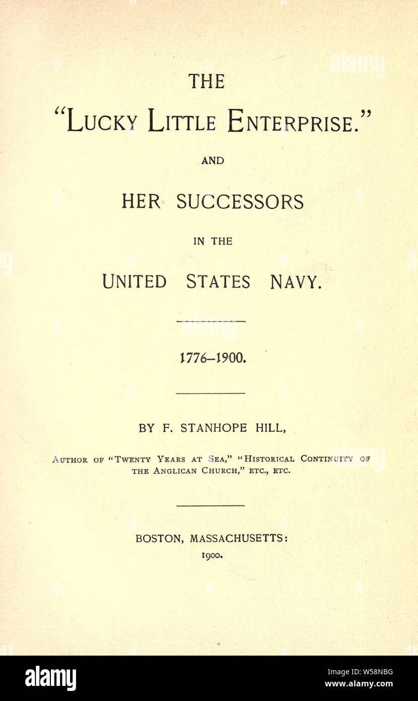 The lucky little Enterprise and her successors in the United States ...