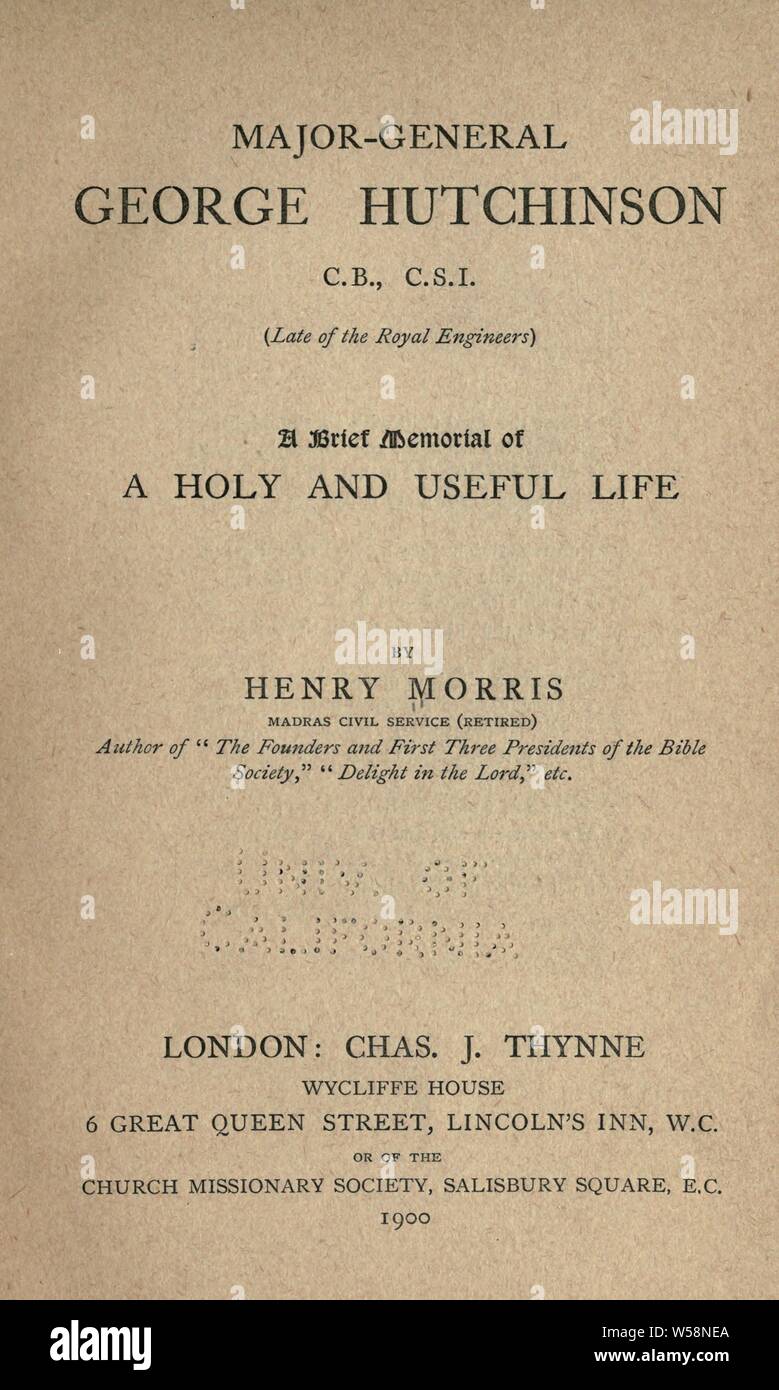 Major General George Hutchinson High Resolution Stock Photography and ...