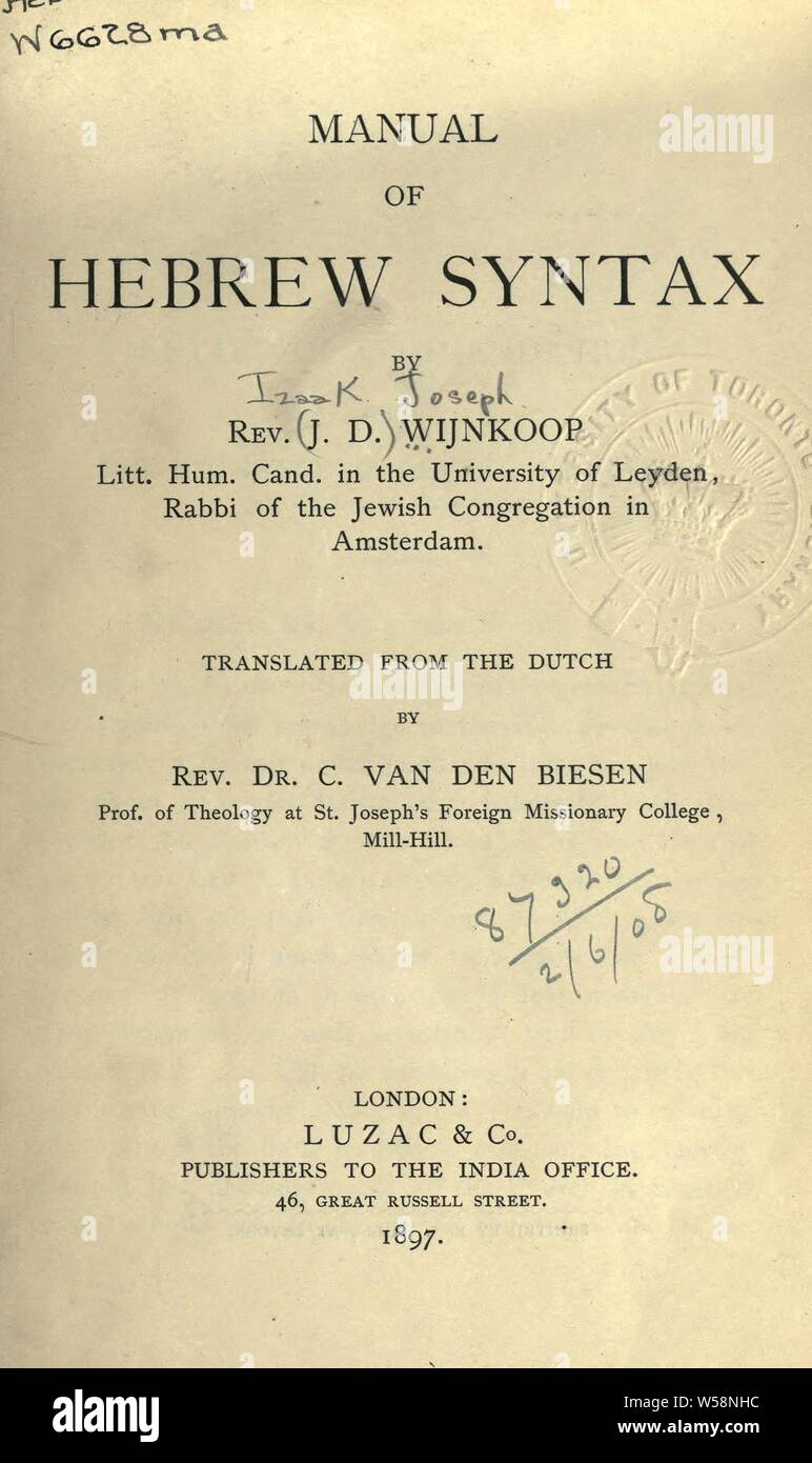 Hebrew syntax hi-res stock photography and images - Alamy