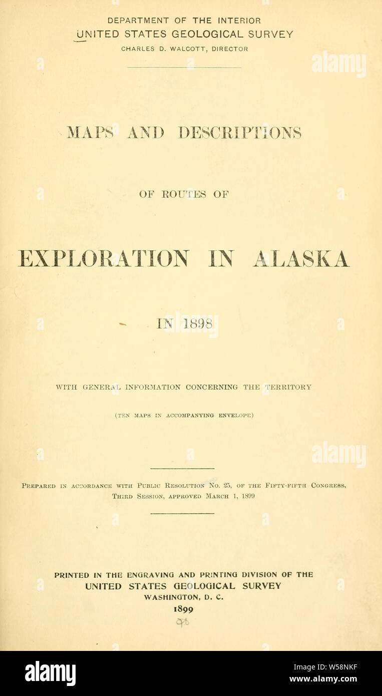 Maps and descriptions of routes of exploration in Alaska in 1898, with ...
