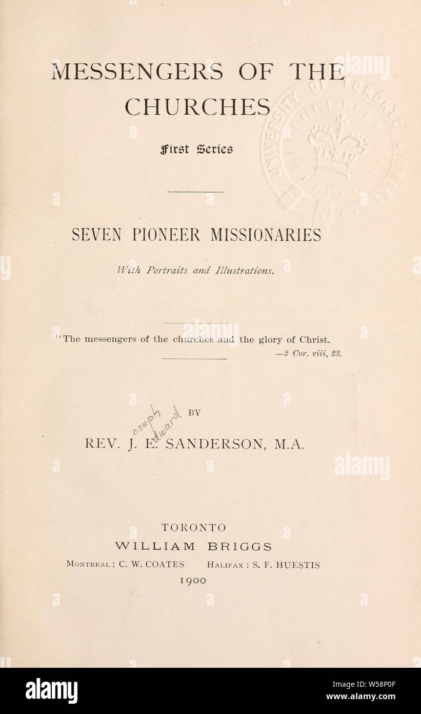 Seven pioneer missionaries hi-res stock photography and images - Alamy