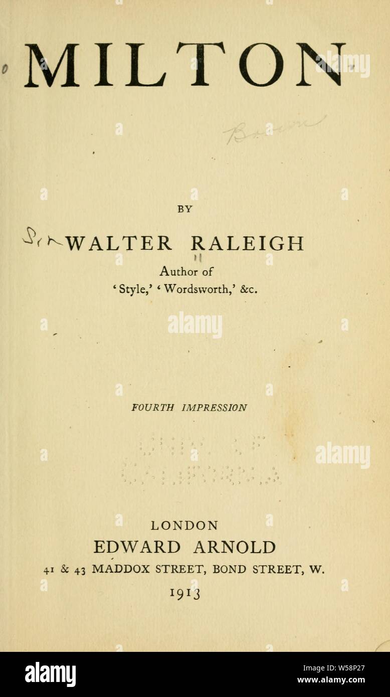 Sir walter raleigh title page hi-res stock photography and images - Alamy