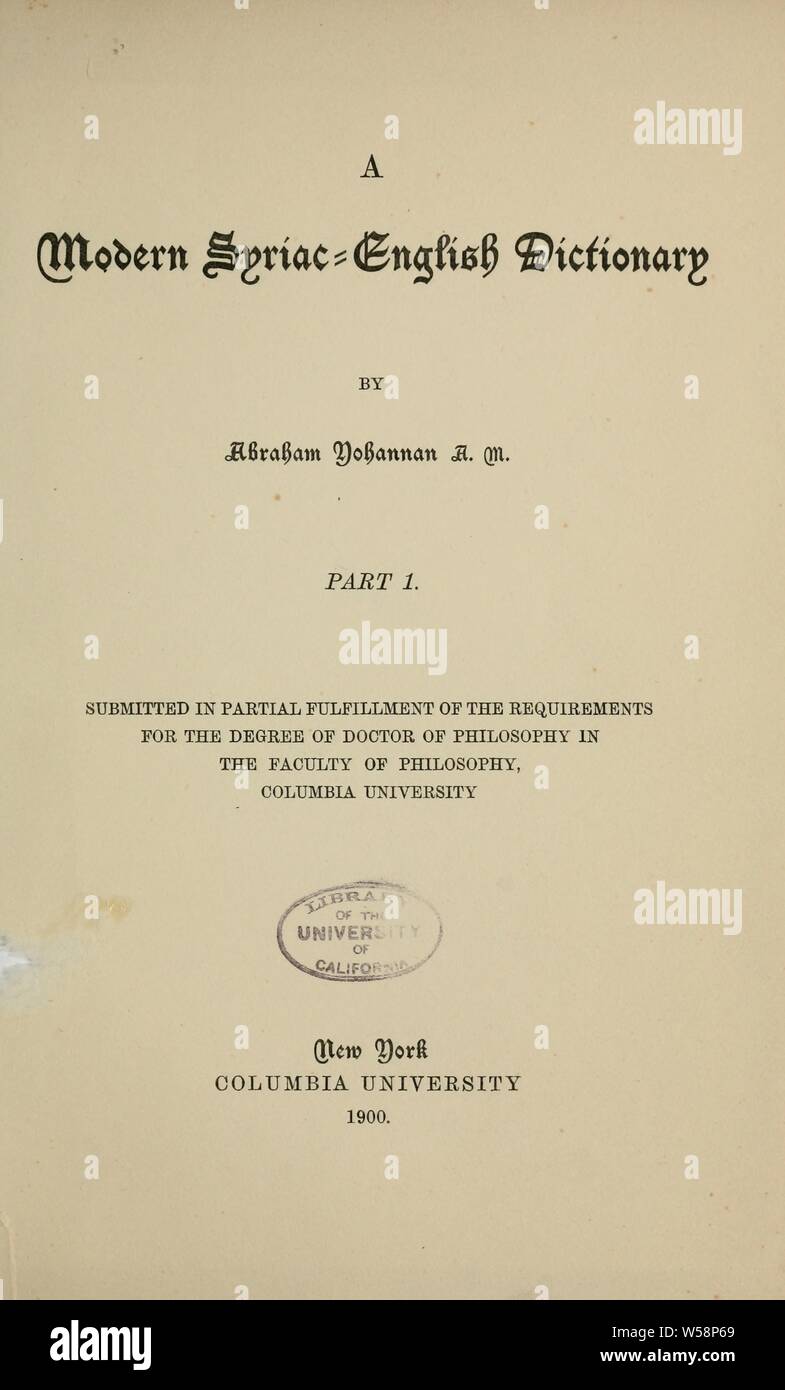 Modern syriac english dictionary hi-res stock photography and images ...