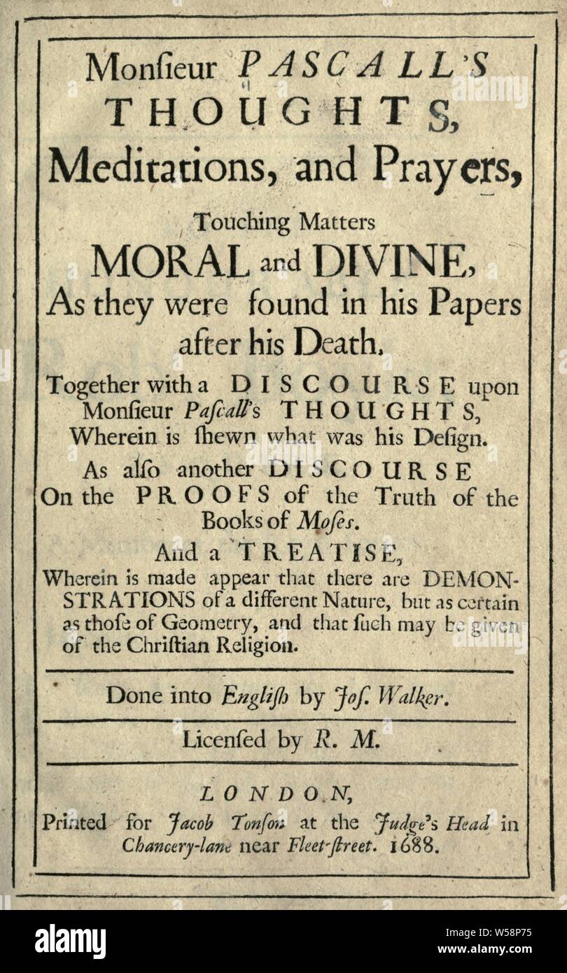Blaise pascal death hi-res stock photography and images - Alamy