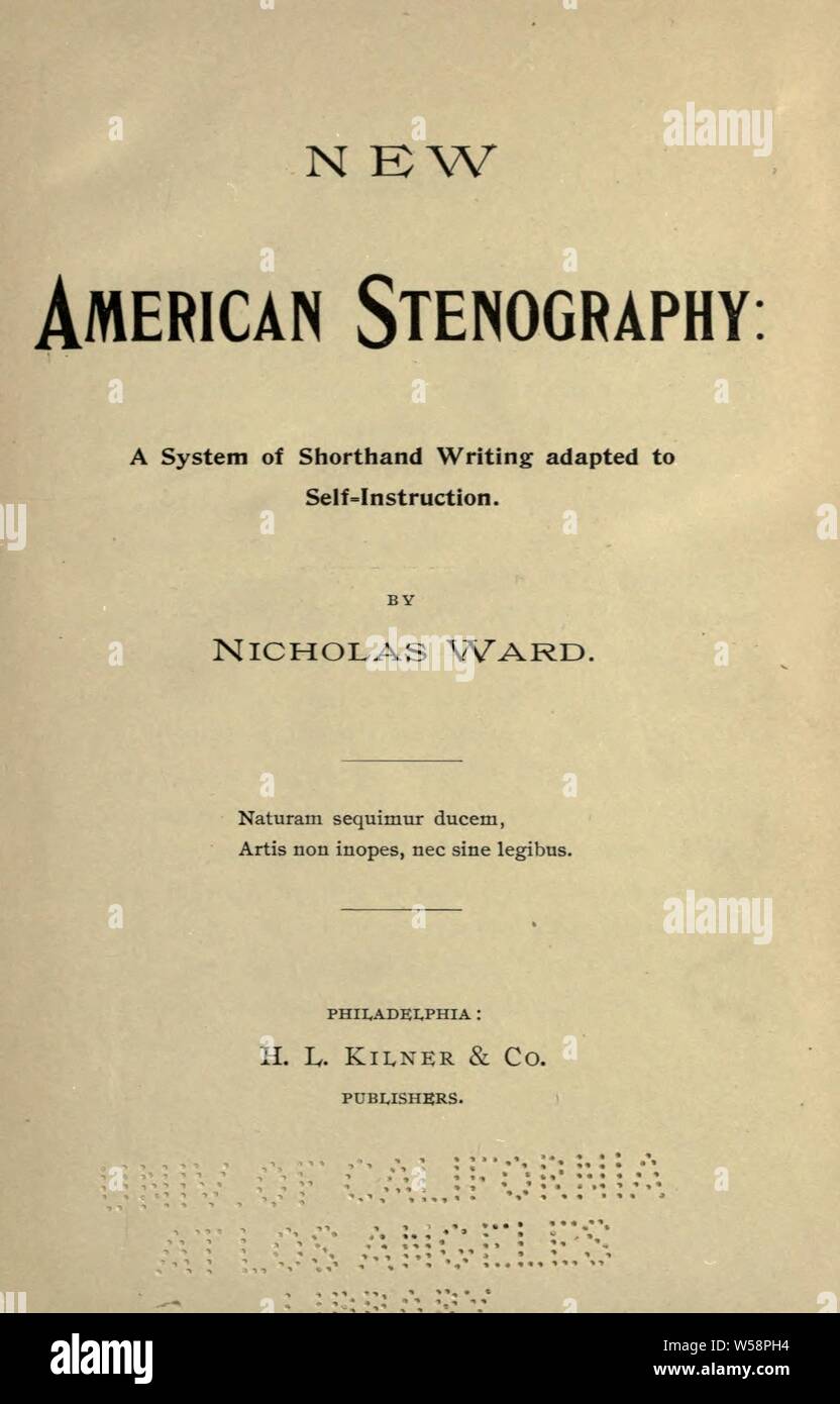 New American stenography: a system of shorthand writing adapted to self ...